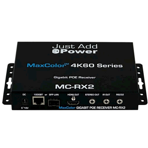 Just Add Power MC-RX2 MaxColor Gigabit POE Receiver 4k60, 4:4:4, 36-bit ...